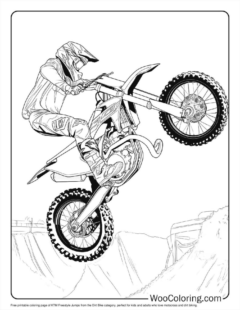 100+ Dirt Bike coloring pages (Free PDF To Print) | Woo Coloring