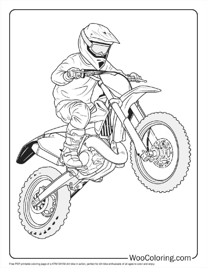 100+ Dirt Bike coloring pages (Free PDF To Print) | Woo Coloring
