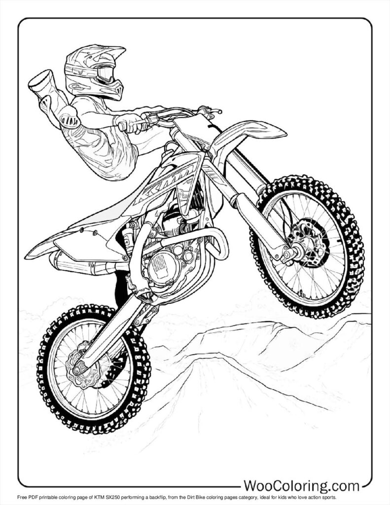 100+ Dirt Bike coloring pages (Free PDF To Print) | Woo Coloring
