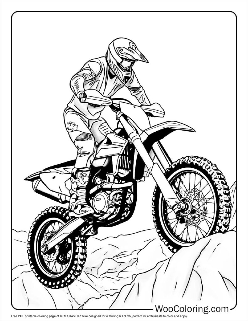 100+ Dirt Bike coloring pages (Free PDF To Print) | Woo Coloring
