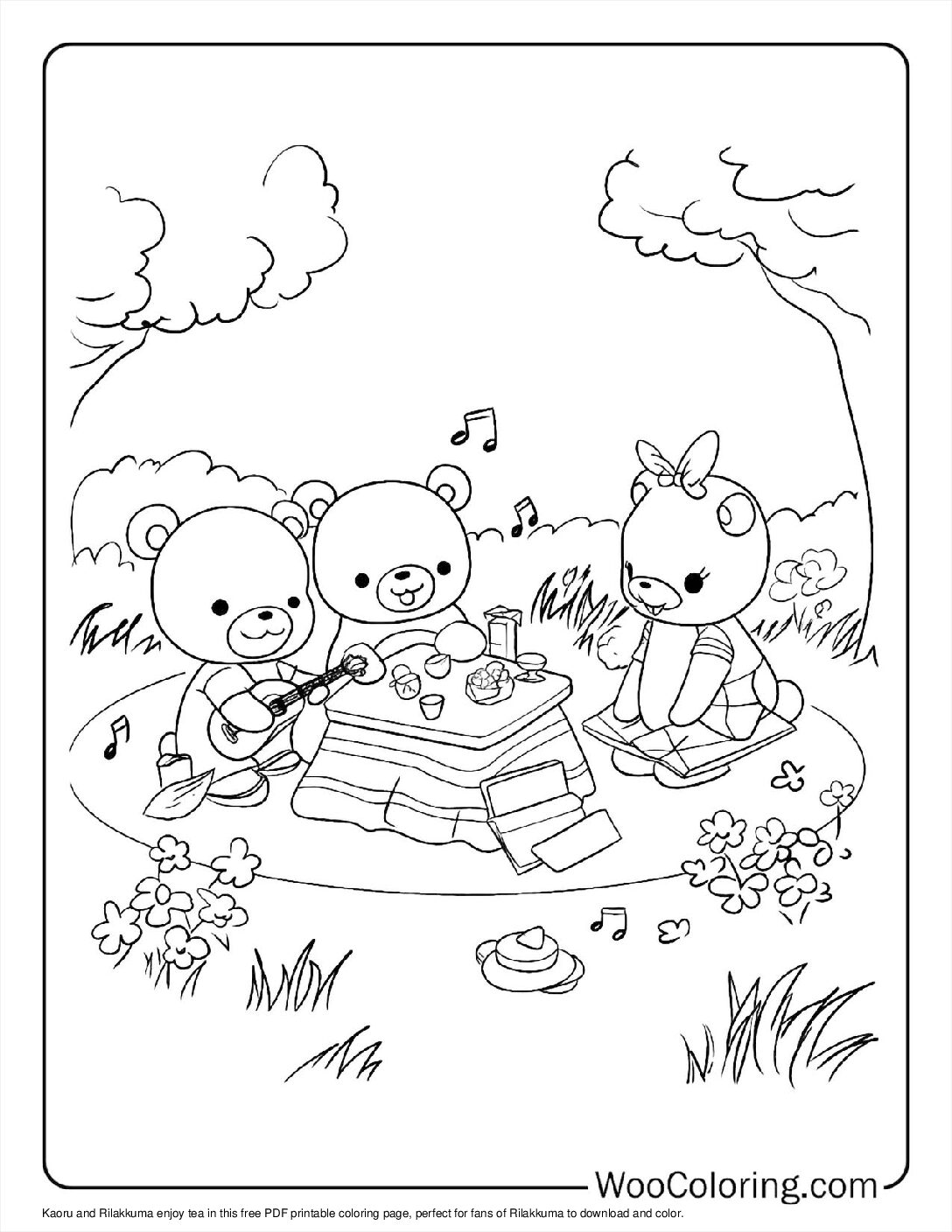 100+ Rilakkuma coloring pages (Free PDF To Print) | Woo Coloring