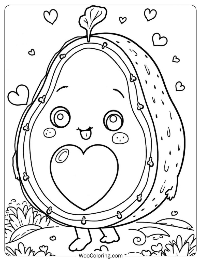 22 Avocado Coloring Pages (Free PDF To Print) | Woo Coloring