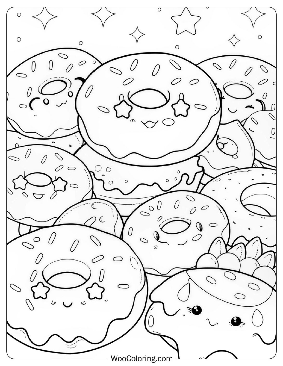 26 Donut Coloring Pages (Free PDF To Print) | Woo Coloring