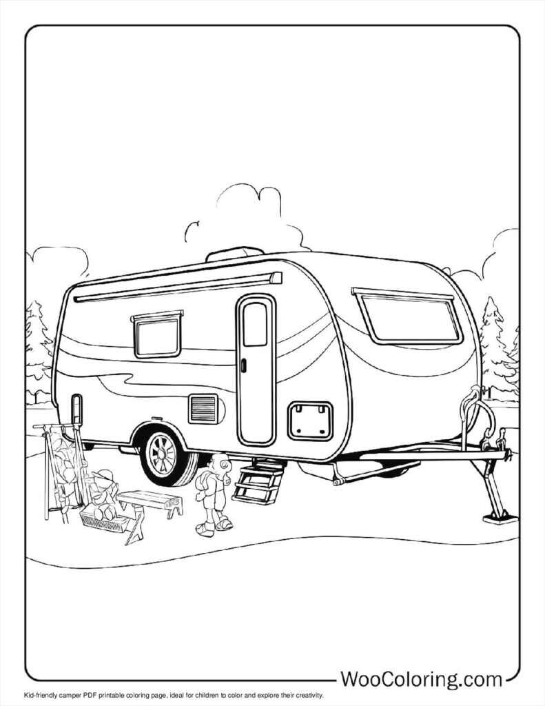 100+ Camper & RV coloring pages (Free PDF To Print) | Woo Coloring