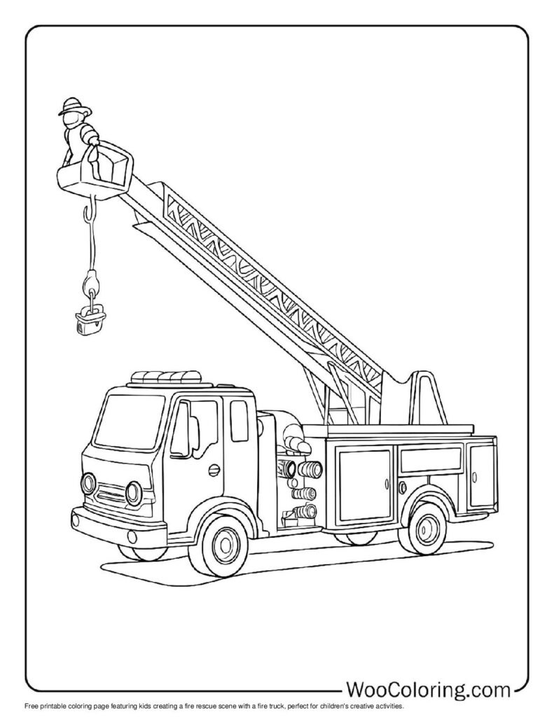 100+ Fire Truck coloring pages (Free PDF To Print) | Woo Coloring