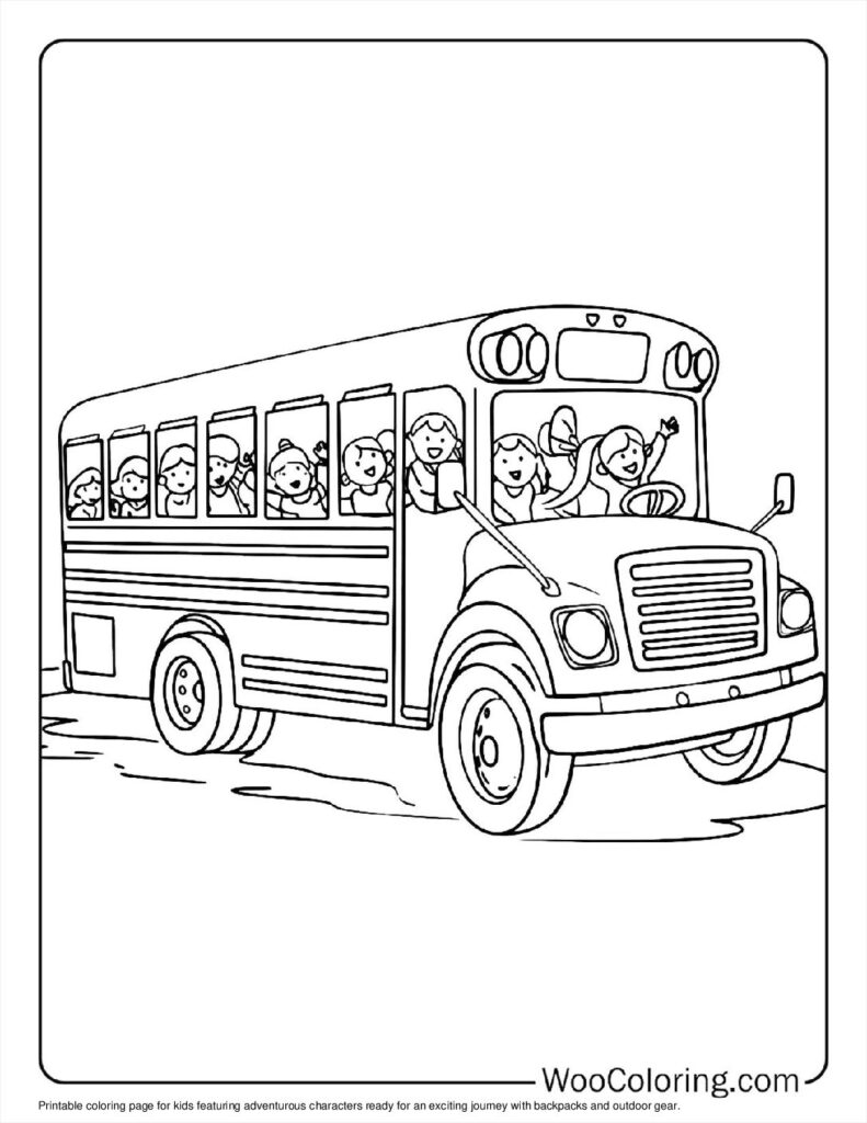 100+ School Bus coloring pages (Free PDF To Print) | Woo Coloring
