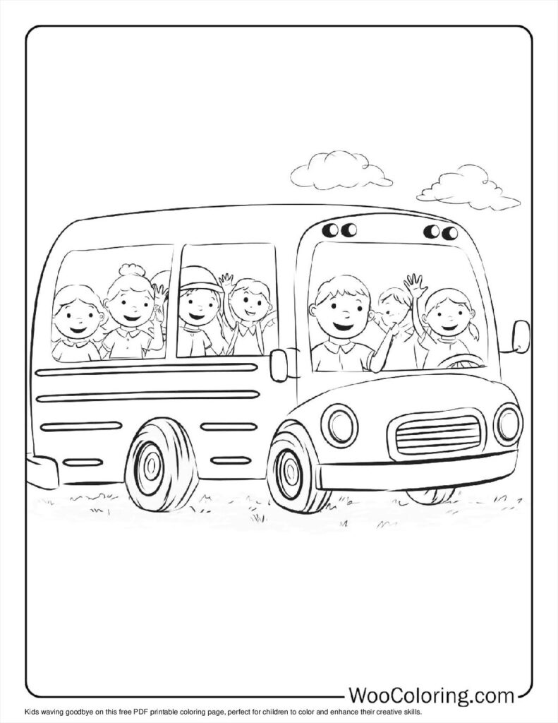 100+ School Bus coloring pages (Free PDF To Print) | Woo Coloring