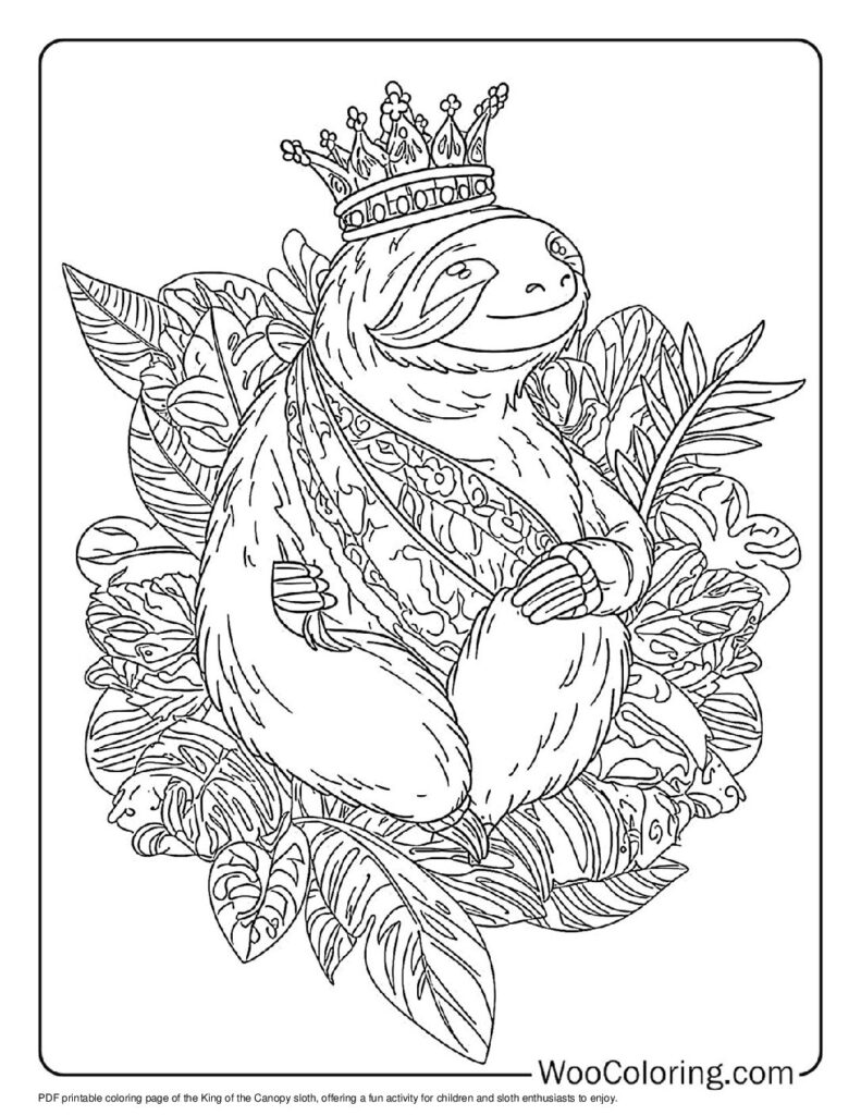100+ Sloth coloring pages (Free PDF To Print) | Woo Coloring