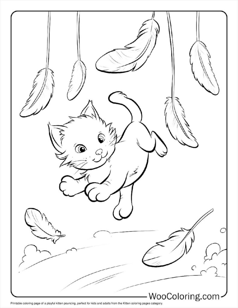 100+ Kitten coloring pages (Free PDF To Print) | Woo Coloring