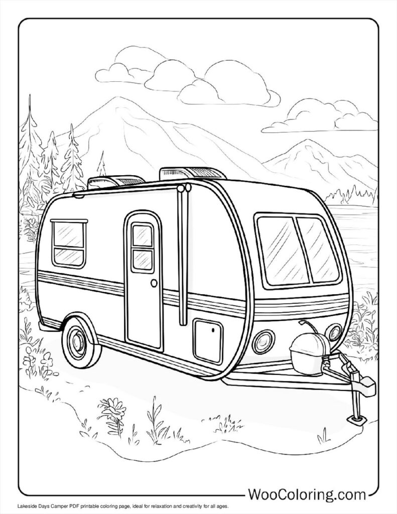 100+ Camper & RV coloring pages (Free PDF To Print) | Woo Coloring