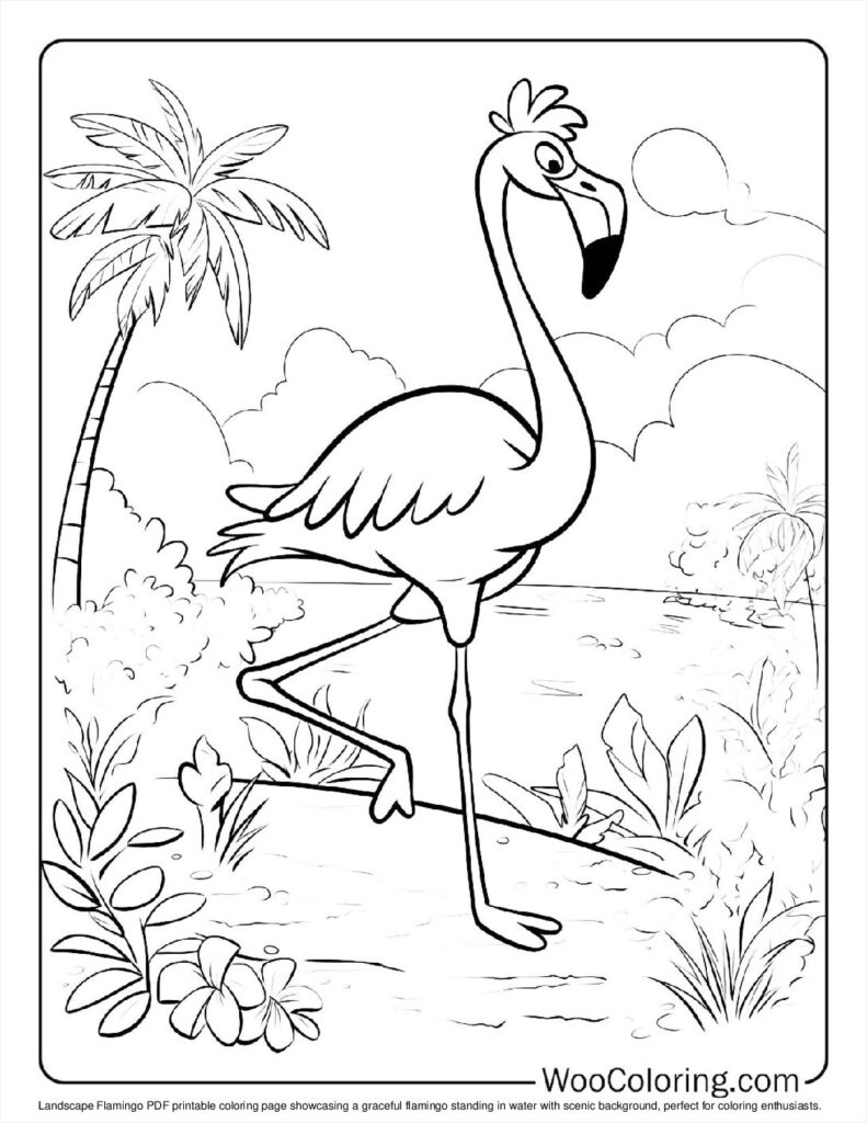 100+ Flamingo coloring pages (Free PDF To Print) | Woo Coloring