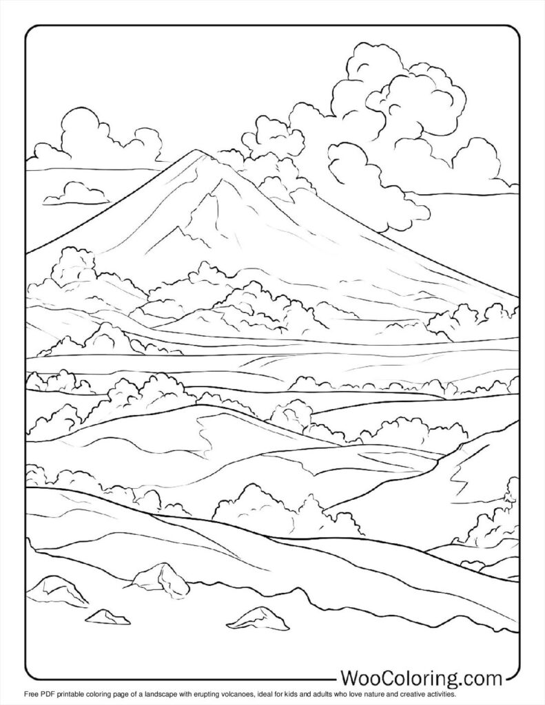 100+ Volcano coloring pages (Free PDF To Print) | Woo Coloring