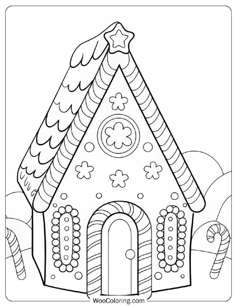 28 Gingerbread House Coloring Pages (Free PDF To Print) | Woo Coloring