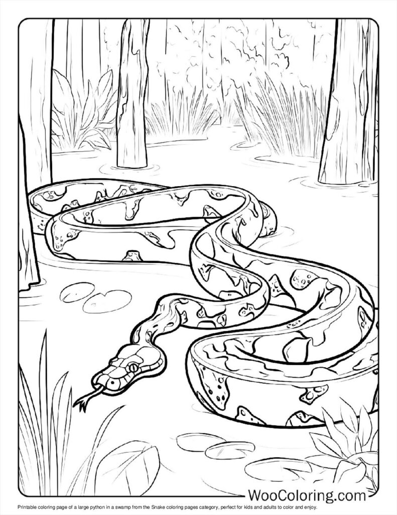 100+ Snake coloring pages (Free PDF To Print) | Woo Coloring