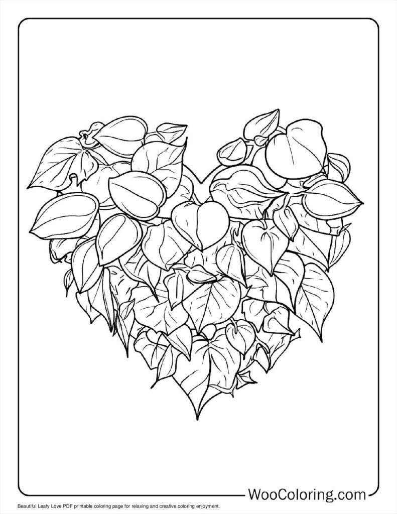 100+ Leaf coloring pages (Free PDF To Print) | Woo Coloring