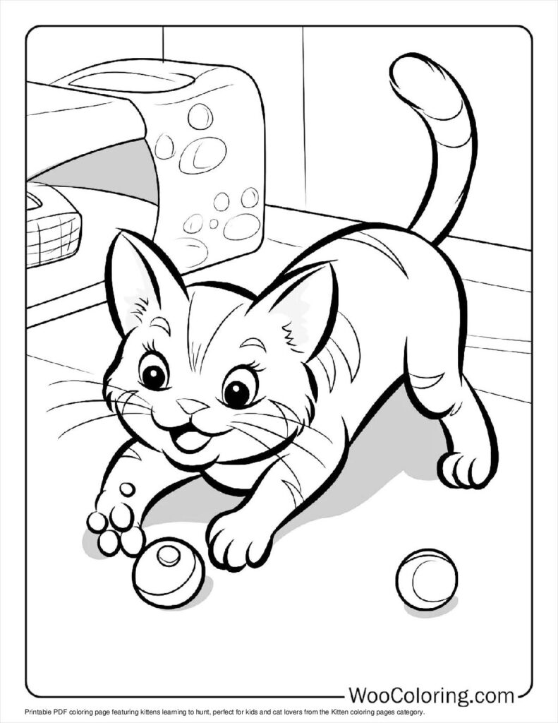100+ Kitten coloring pages (Free PDF To Print) | Woo Coloring