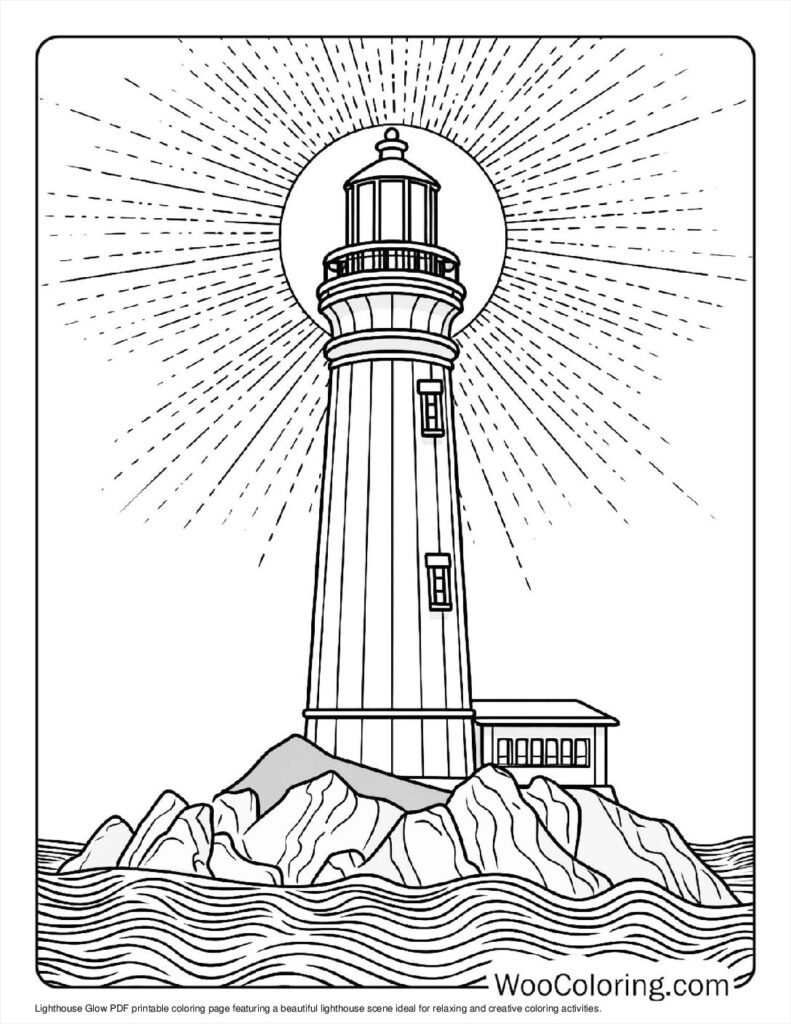 100+ Lighthouse coloring pages (Free PDF To Print) | Woo Coloring