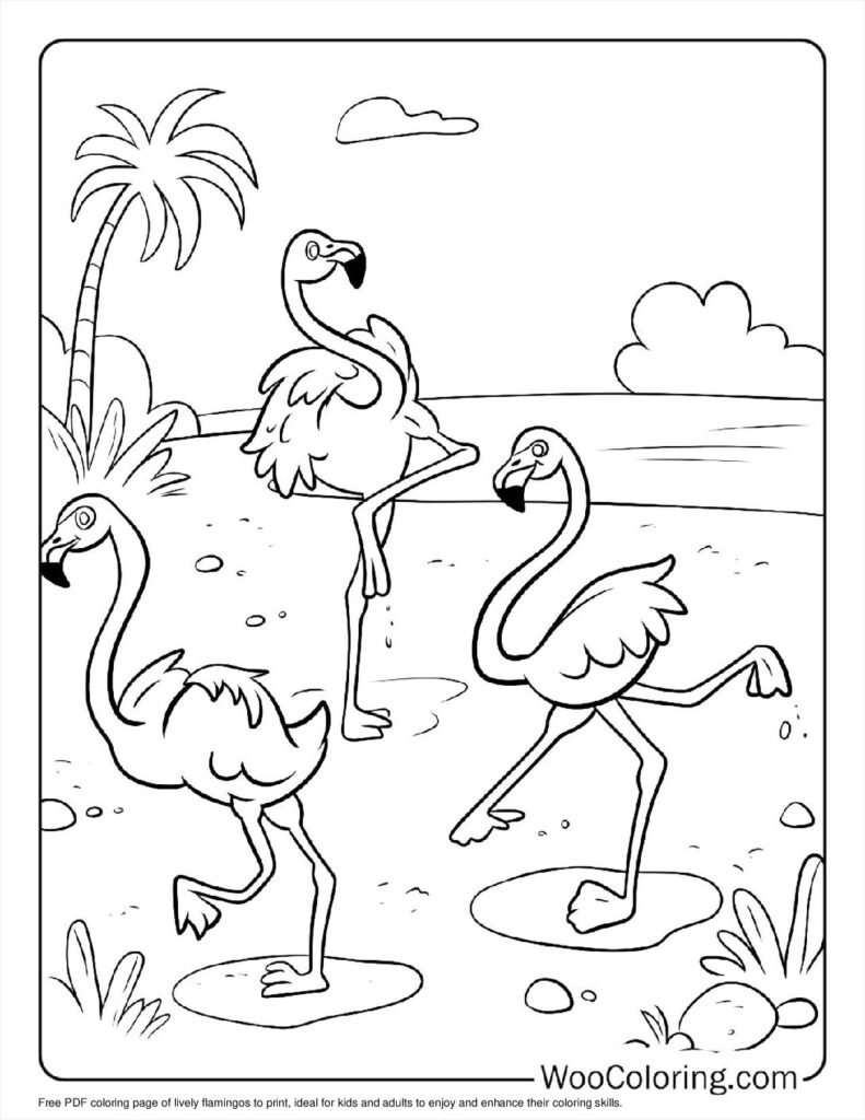 100+ Flamingo coloring pages (Free PDF To Print) | Woo Coloring