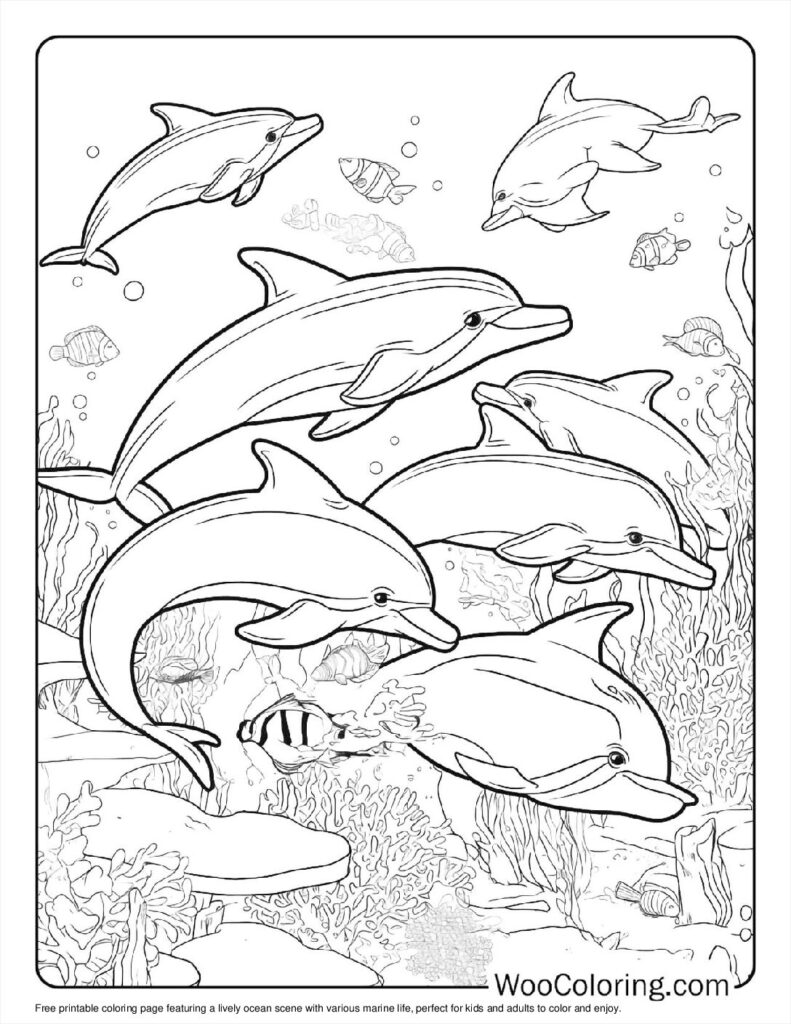 100+ Dolphin coloring pages (Free PDF To Print) | Woo Coloring