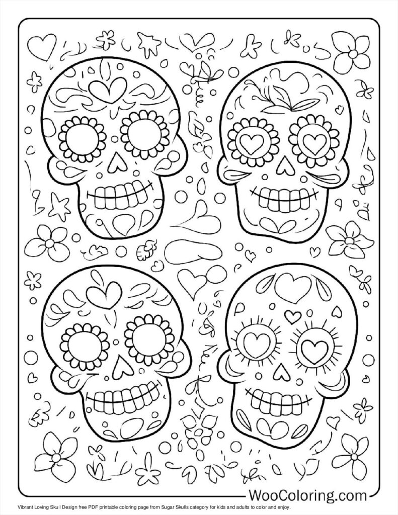 100+ Sugar Skulls coloring pages (Free PDF To Print) | Woo Coloring