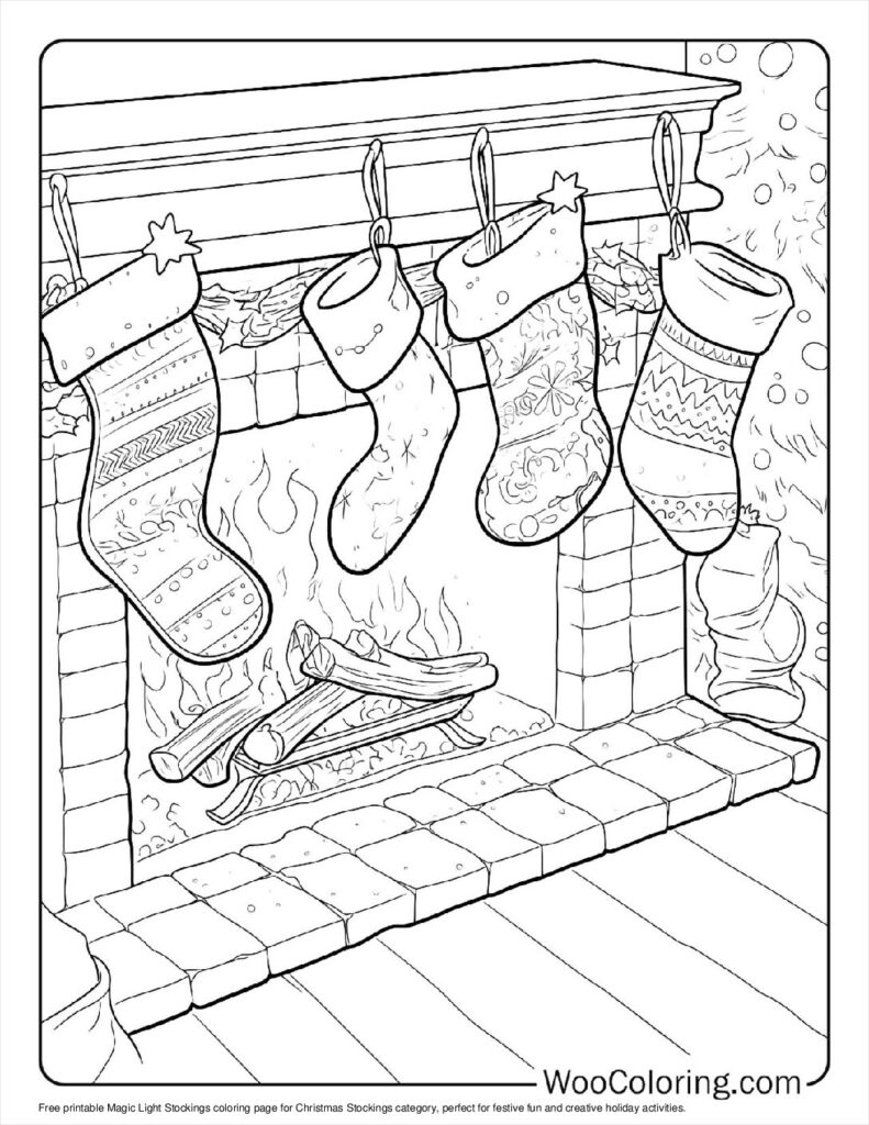 100+ Christmas Stockings coloring pages (Free PDF To Print) | Woo Coloring