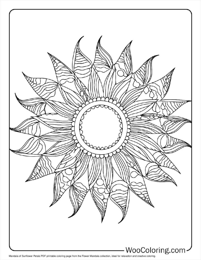 100+ Flower Mandala coloring pages (Free PDF To Print) | Woo Coloring