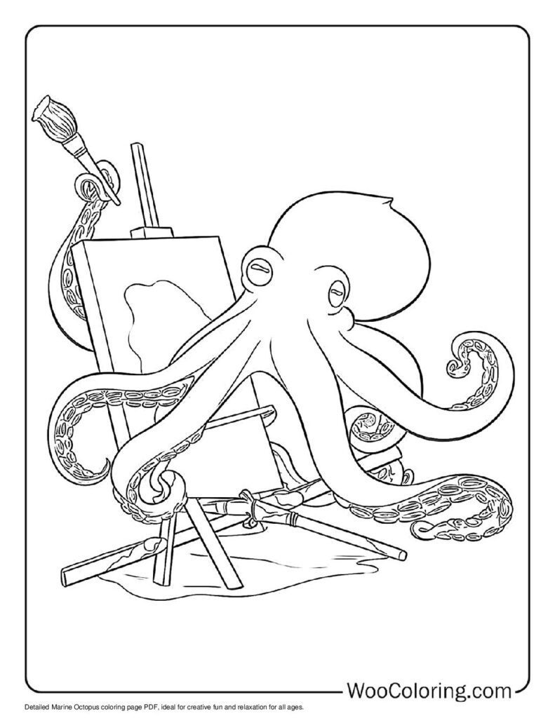 100+ Octopus coloring pages (Free PDF To Print) | Woo Coloring
