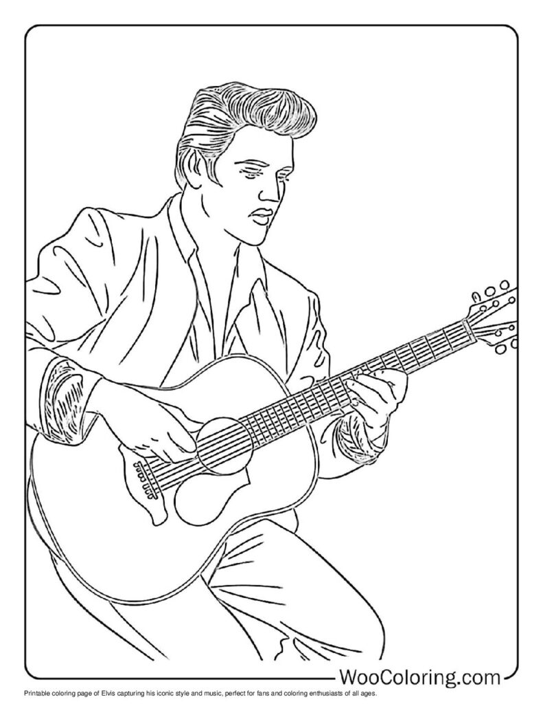 100+ Elvis coloring pages (Free PDF To Print) | Woo Coloring