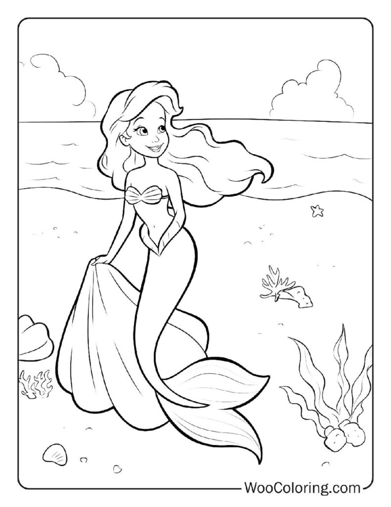 100+ Mermaid coloring pages (Free PDF To Print) | Woo Coloring