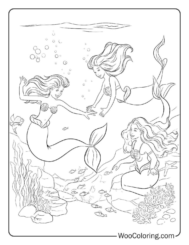 100+ Mermaid coloring pages (Free PDF To Print) | Woo Coloring