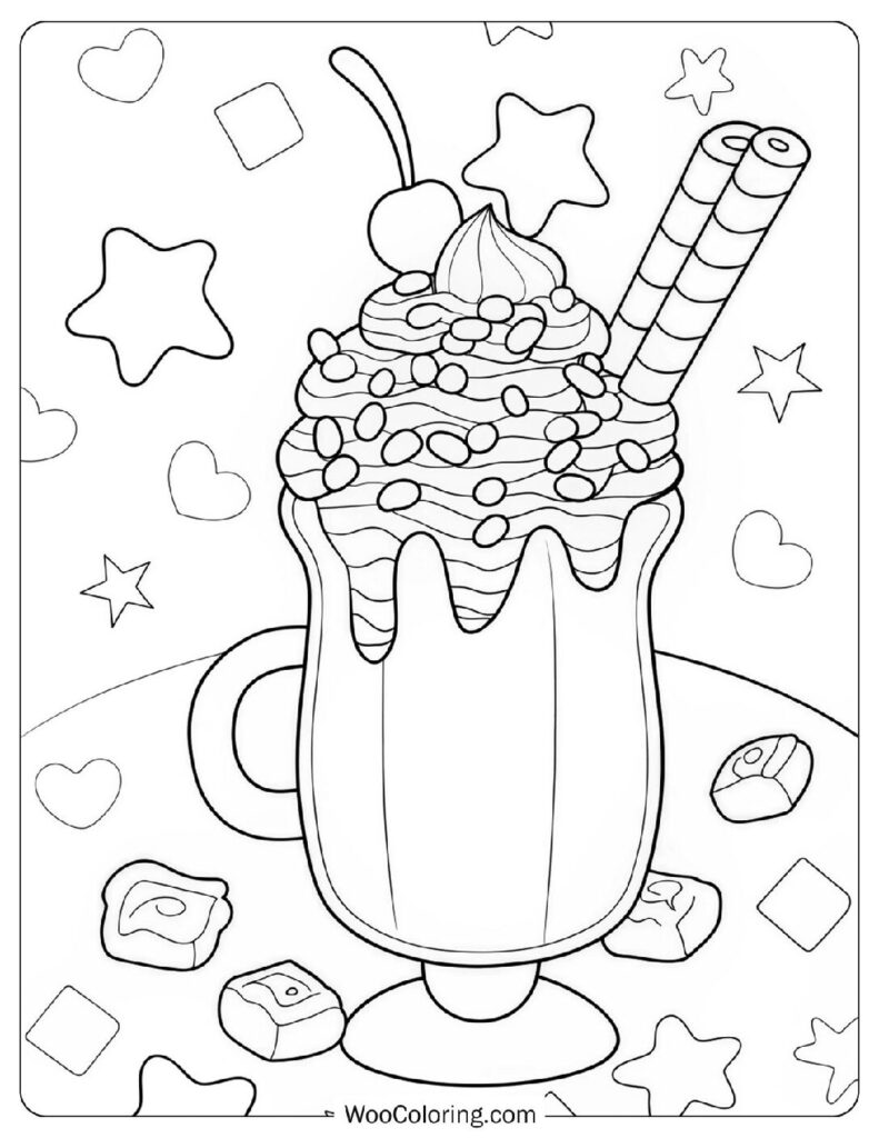 24 Milkshake Coloring Pages (Free PDF To Print) | Woo Coloring