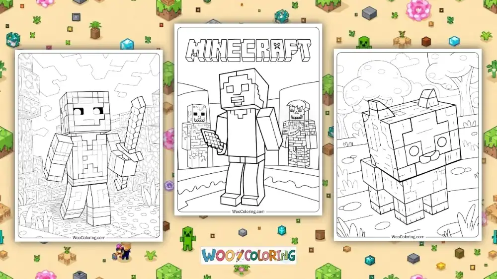 96 Minecraft Coloring Pages (Free PDF To Print) | Woo Coloring