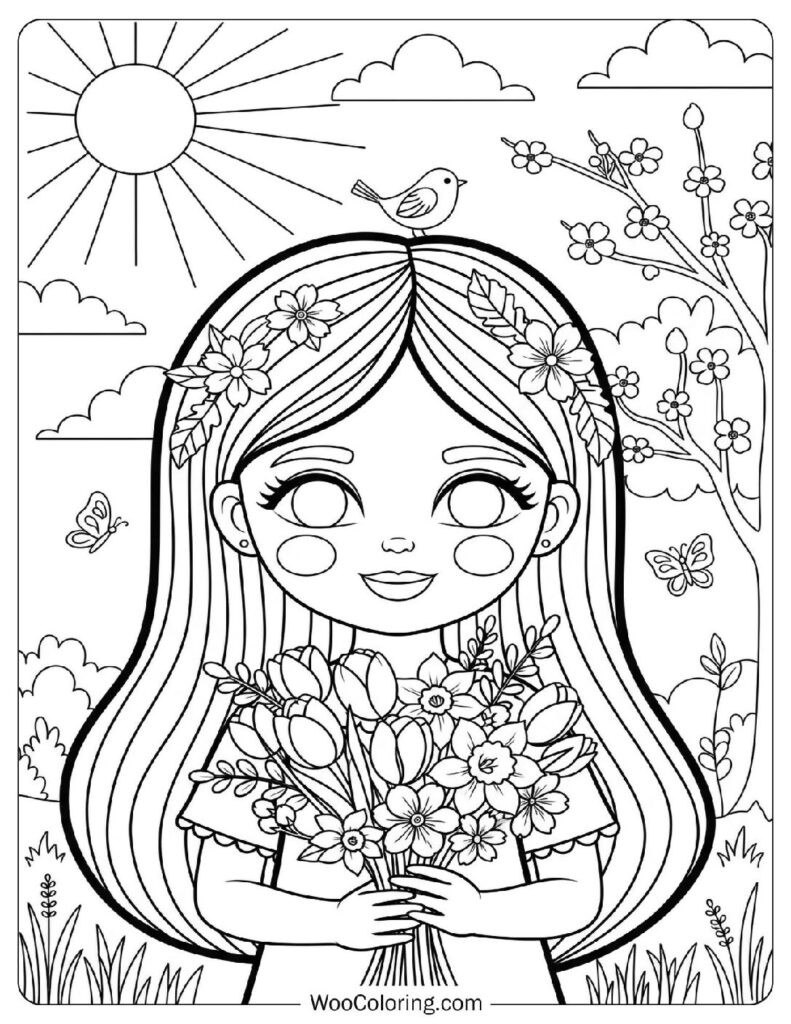 300 Spring coloring pages (Free PDF To Print) | Woo Coloring