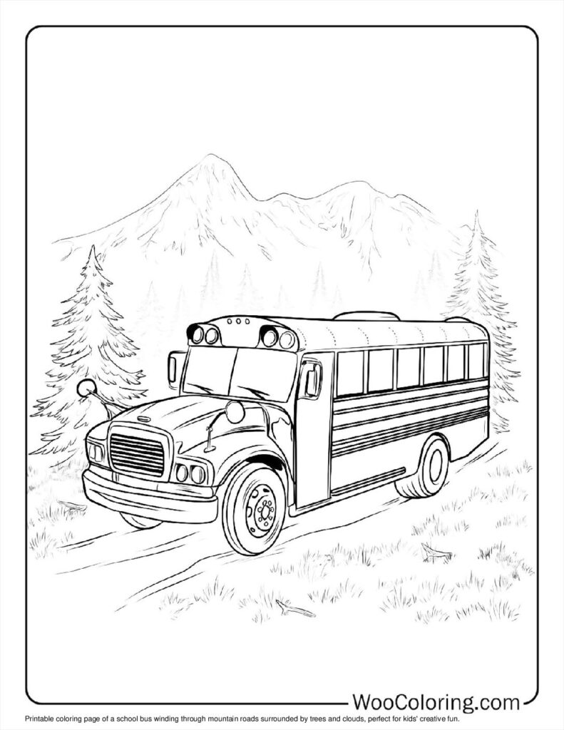 100+ School Bus coloring pages (Free PDF To Print) | Woo Coloring