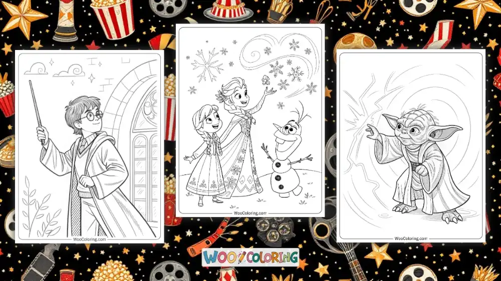 2,000 Movie Coloring Pages (Free PDF To Print) | Woo Coloring