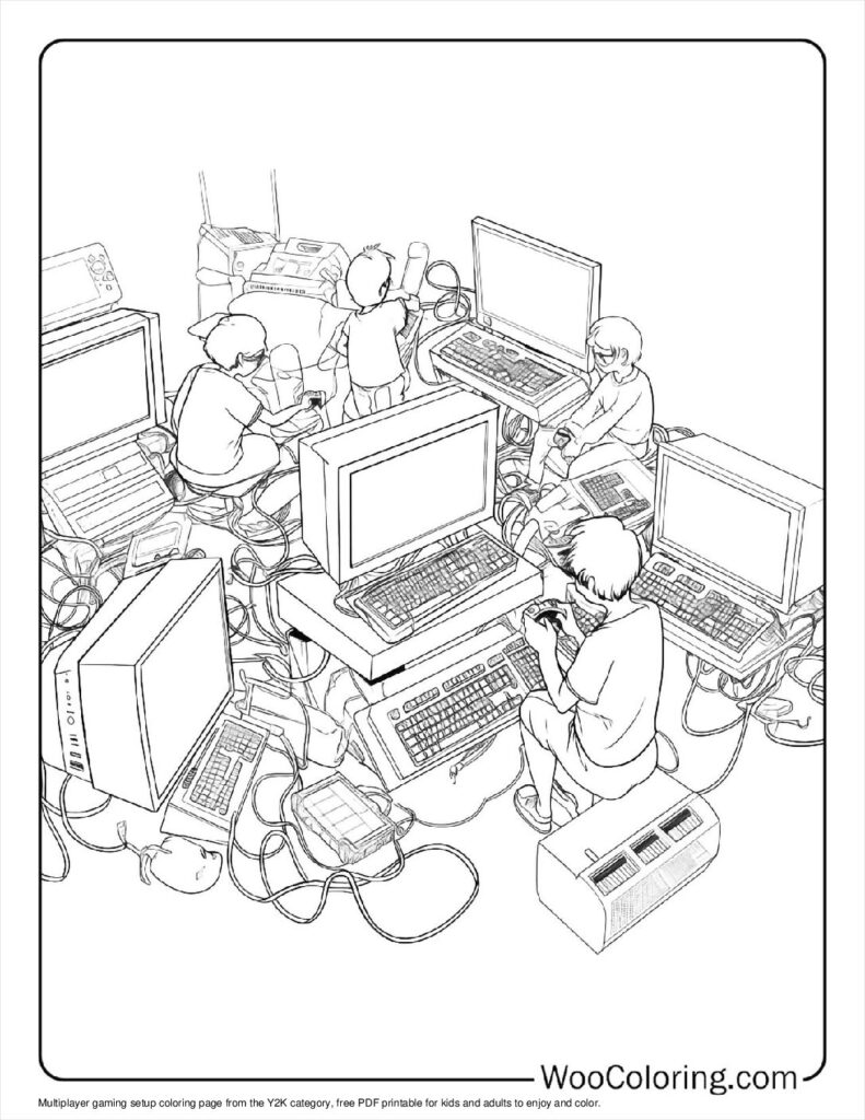 100+ Y2K coloring pages (Free PDF To Print) | Woo Coloring