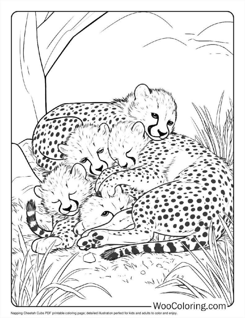 100+ Cheetah coloring pages (Free PDF To Print) | Woo Coloring