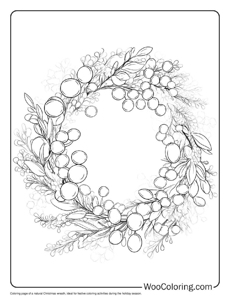 100+ Christmas Wreath coloring pages (Free PDF To Print) | Woo Coloring