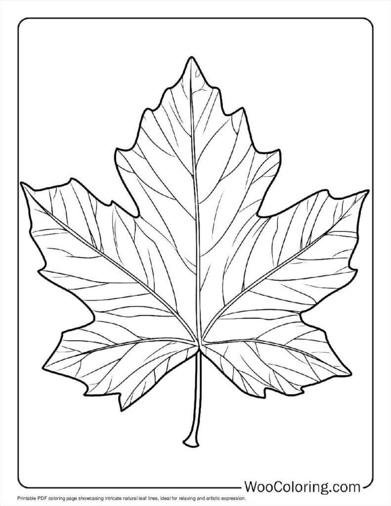 100+ Leaf coloring pages (Free PDF To Print) | Woo Coloring