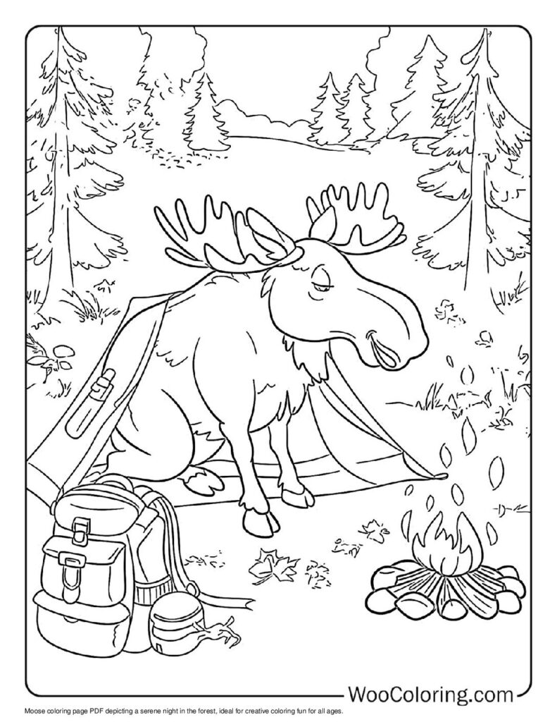 100+ Moose coloring pages (Free PDF To Print) | Woo Coloring