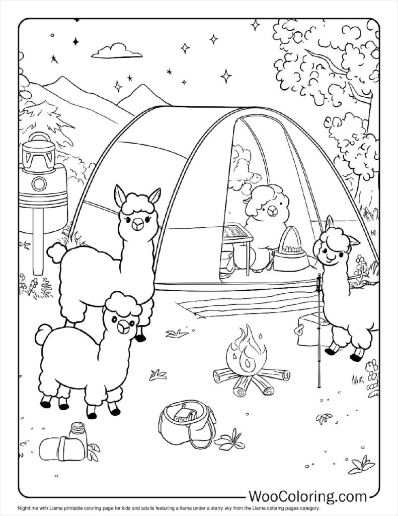 100+ Llama coloring pages (Free PDF To Print) | Woo Coloring