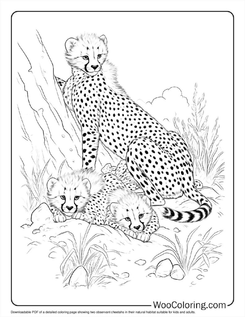 100+ Cheetah coloring pages (Free PDF To Print) | Woo Coloring