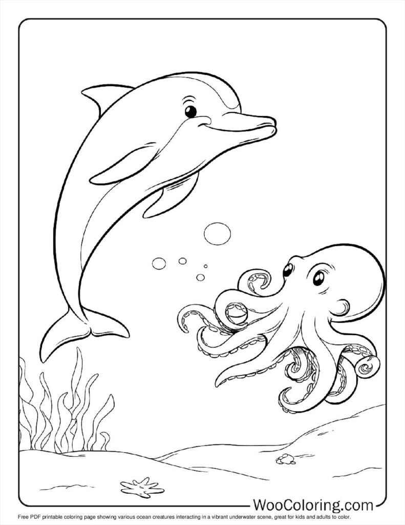 100+ Dolphin coloring pages (Free PDF To Print) | Woo Coloring