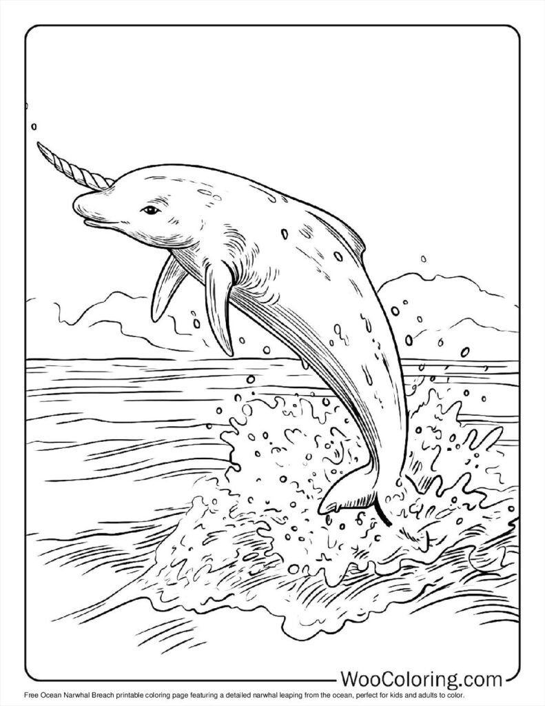 100+ Narwhal coloring pages (Free PDF To Print) | Woo Coloring