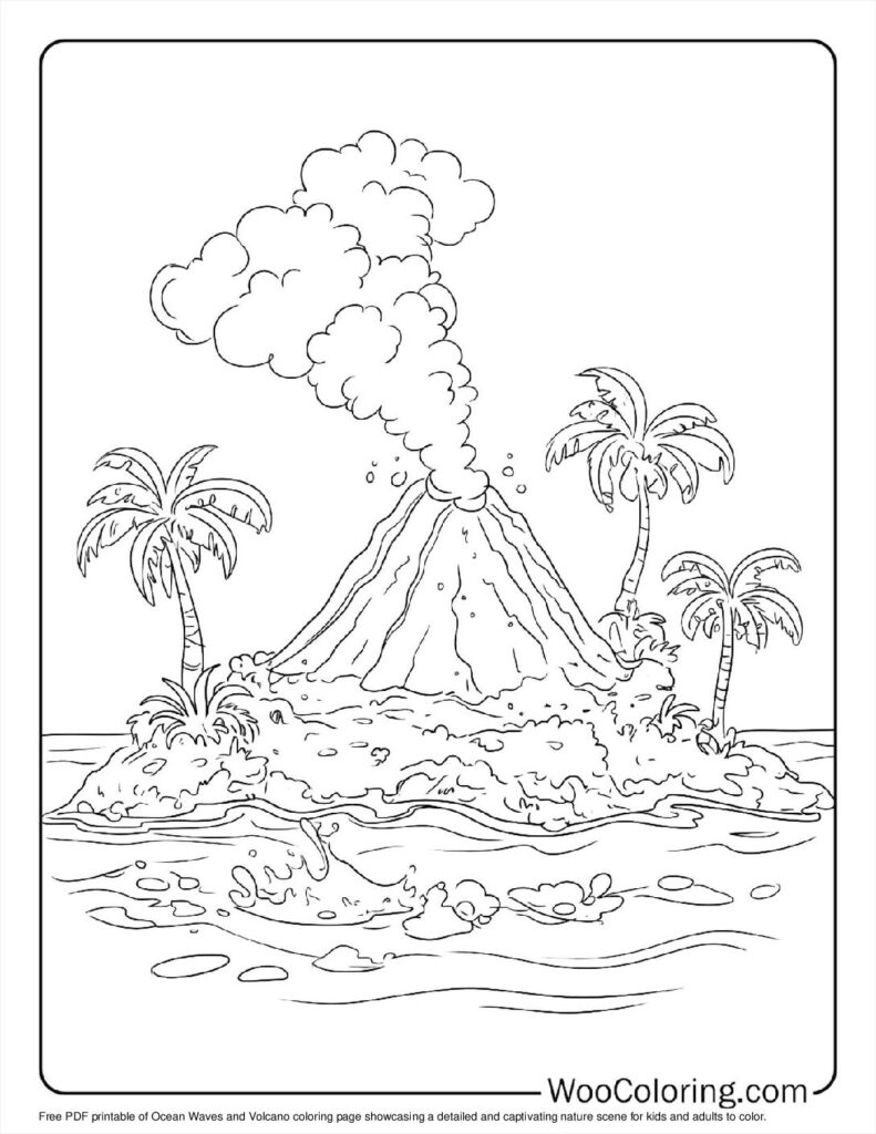 100+ Volcano coloring pages (Free PDF To Print) | Woo Coloring