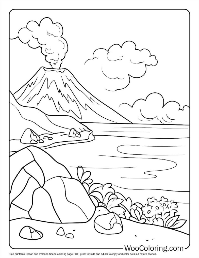 100+ Volcano coloring pages (Free PDF To Print) | Woo Coloring