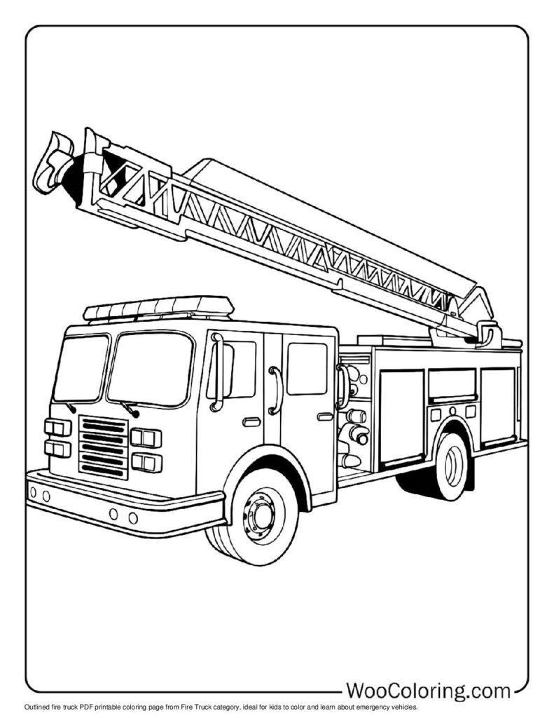 100+ Fire Truck coloring pages (Free PDF To Print) | Woo Coloring