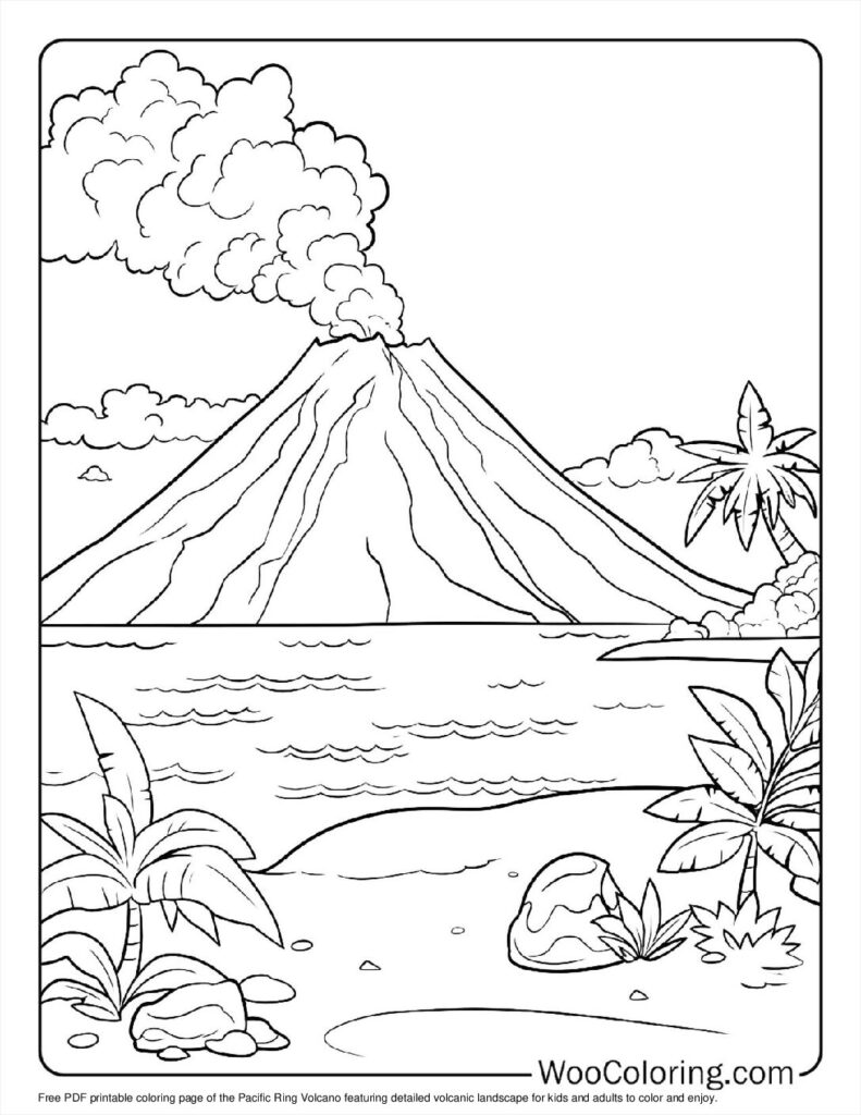 100+ Volcano coloring pages (Free PDF To Print) | Woo Coloring