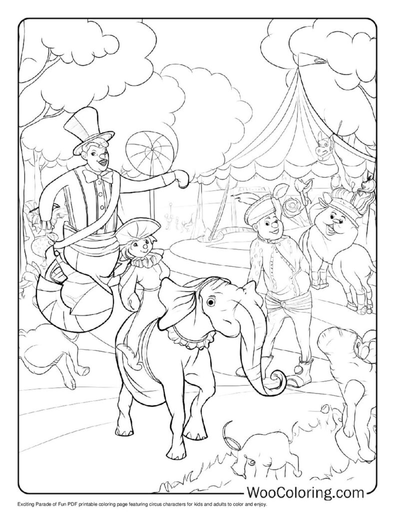 100+ Circus & Carnival coloring pages (Free PDF To Print) | Woo Coloring