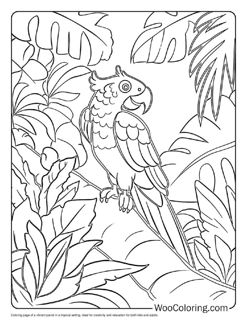 100+ Parrot coloring pages (Free PDF To Print) | Woo Coloring